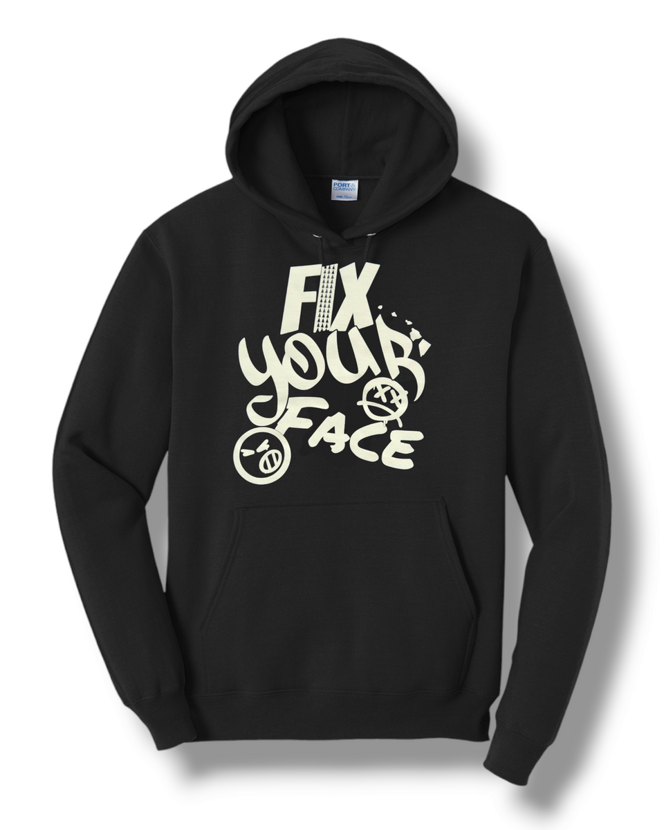 FIX YOUR FACE hoodie black – Ninth Islander